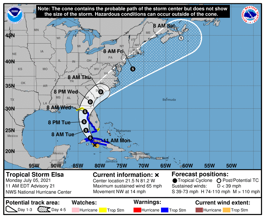 Parts of CT potentially in Tropical Storm Elsa’s track