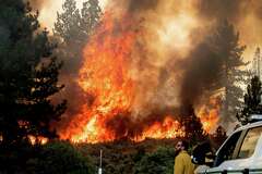California's raging Beckwourth Complex Fire doubles in size, jumps highway