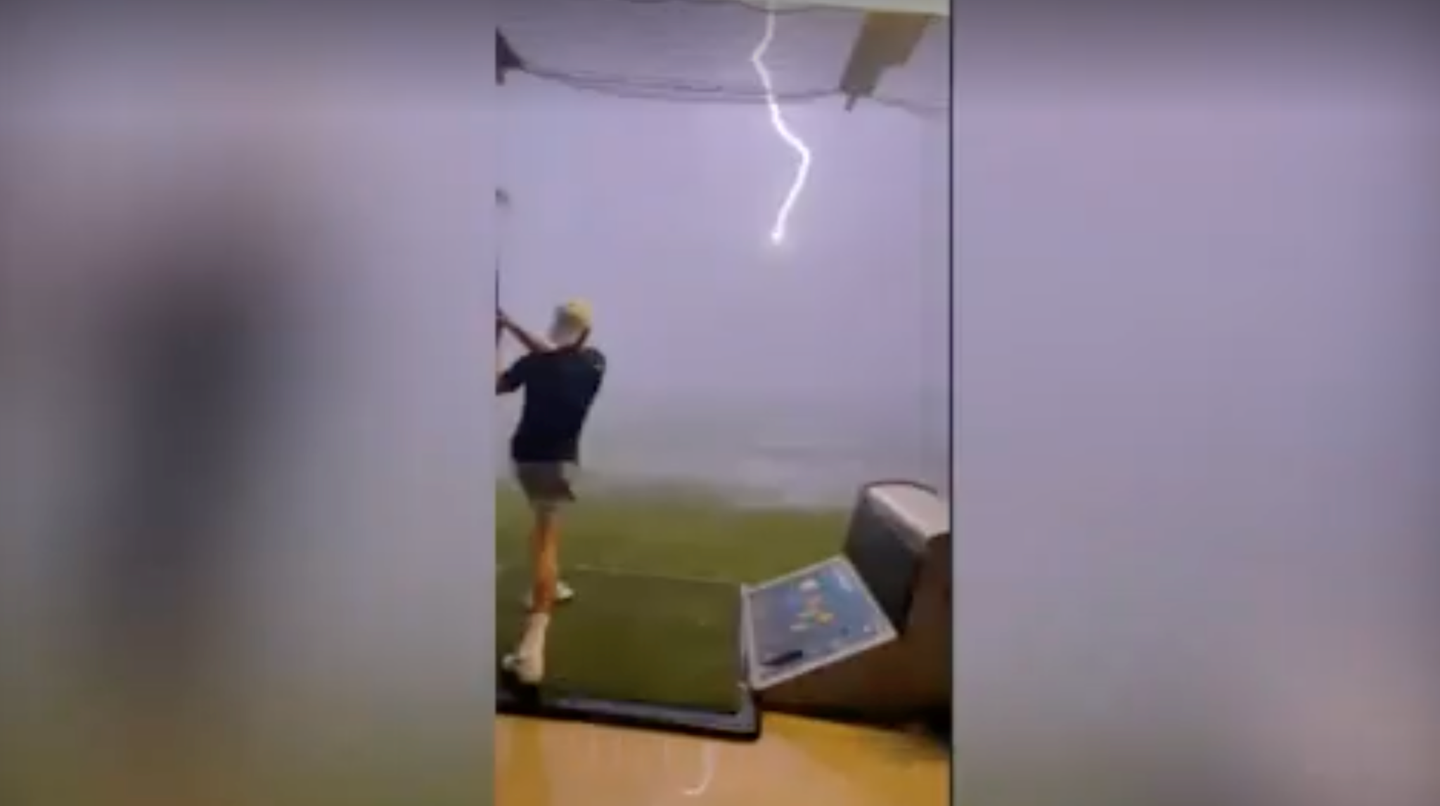 'One last shot': Video shows golf ball struck by lightning