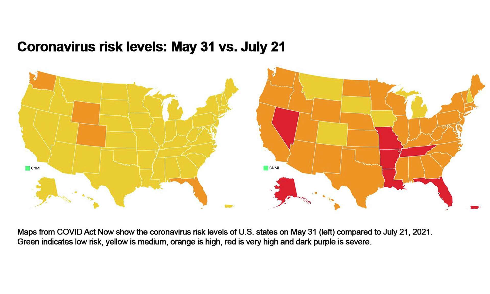 Most of the U.S. is back in COVID ‘high risk’ level. Here’s where ...