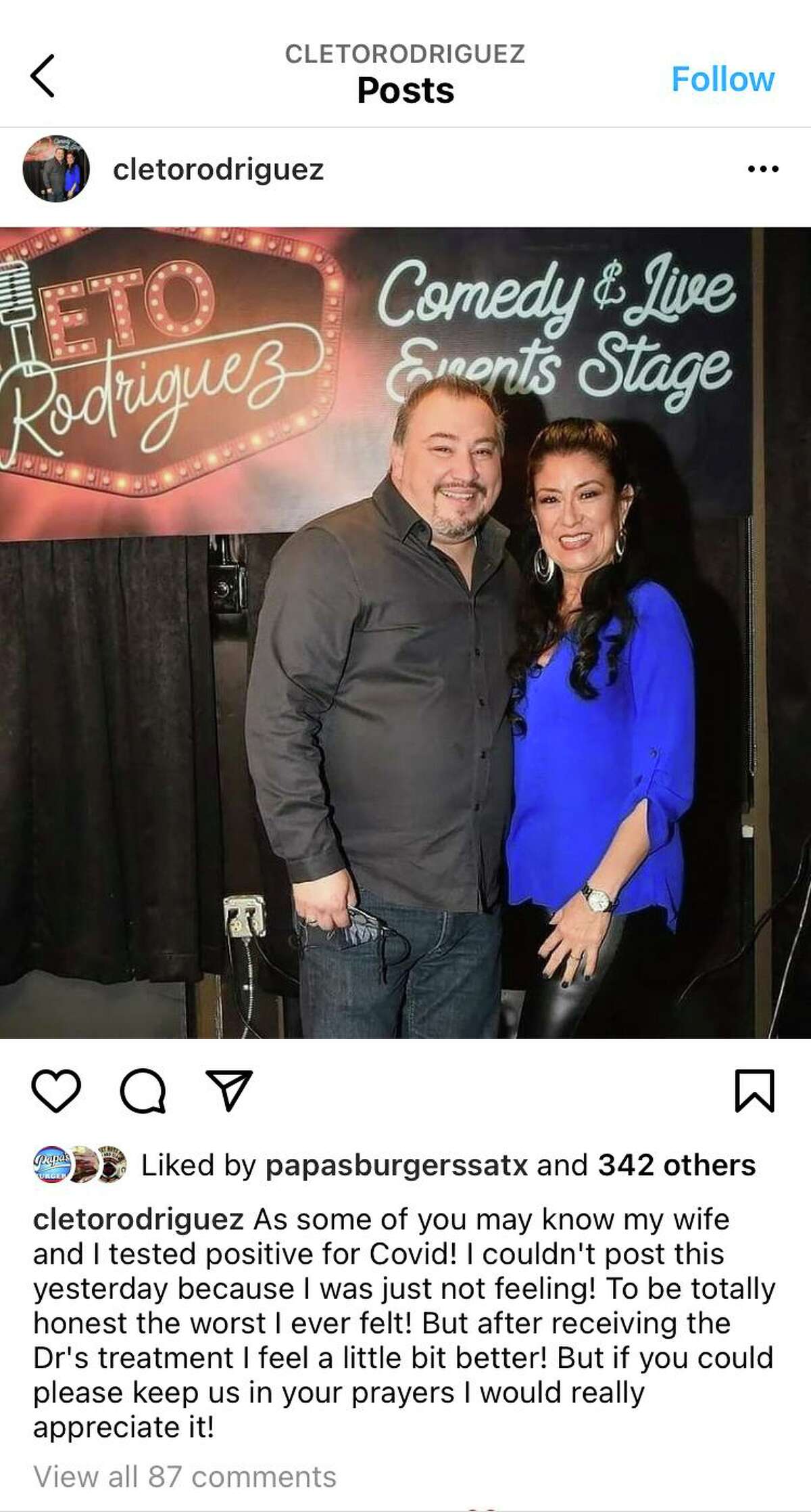 San Antonio comedian Cleto Rodriguez not vaccinated, in ICU for COVID ...