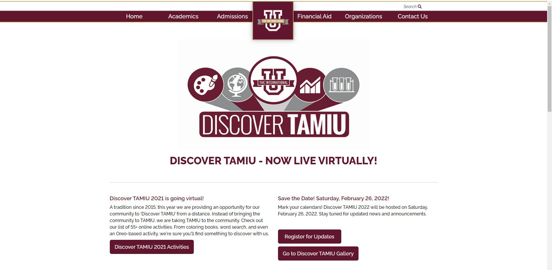 Discover TAMIU launches website, offers virtual activities for families