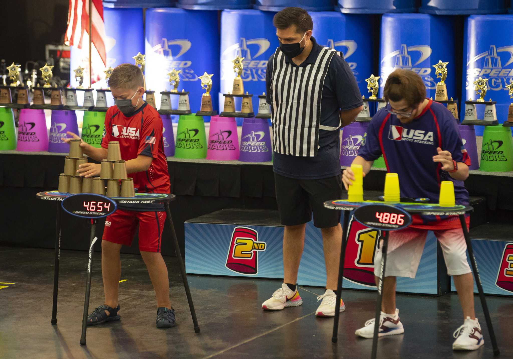 In stacked cups, junior Olympians find friendships, fine-tune motor skills
