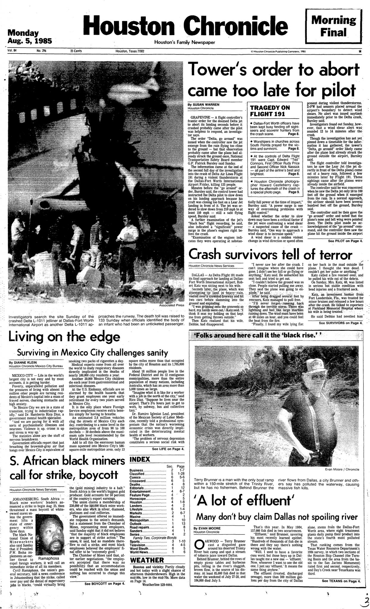 Today in history, Aug. 5, 1985: Coverage of the Delta Flight 191 tragedy