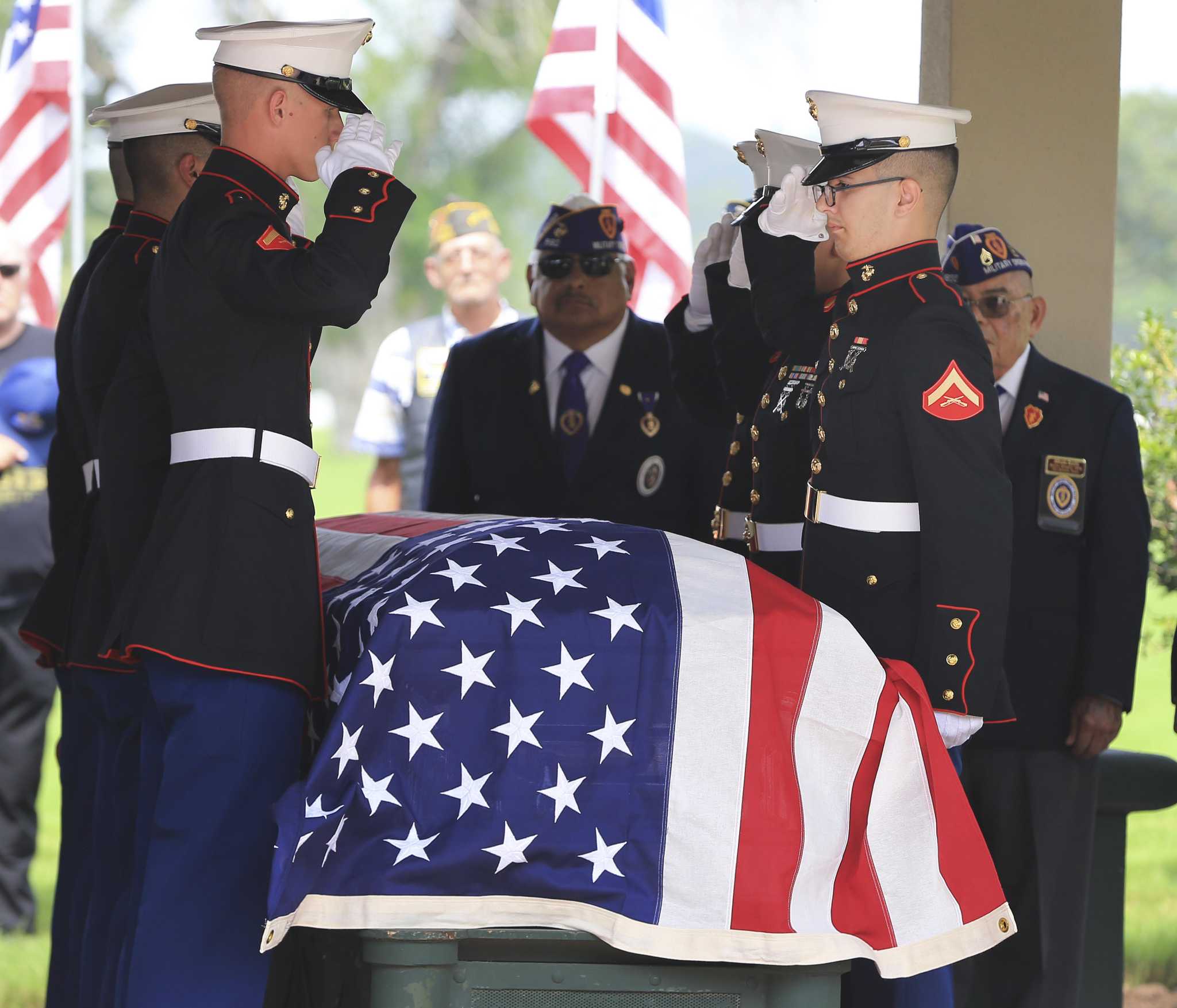 To honor their fallen Marine — returned to Texas at last — a scattered ...