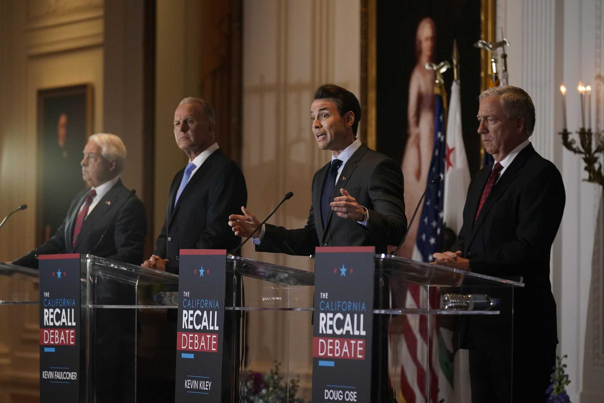 Republican recall candidates pile on Newsom in first debate