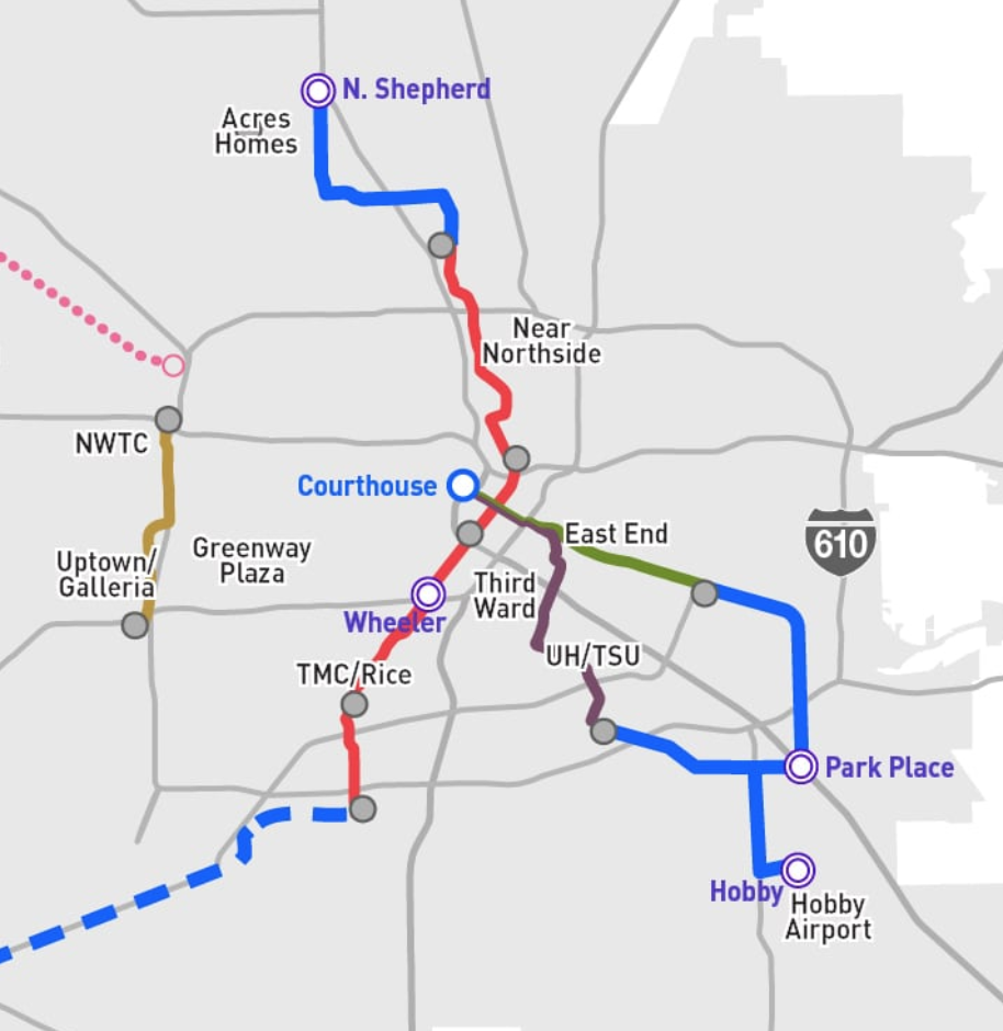 Houston Light Rail Expansion Map