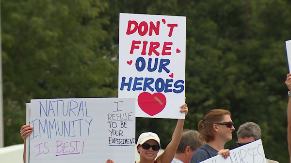 Faced with being fired, health workers protest hospitals' COVID-19 ...