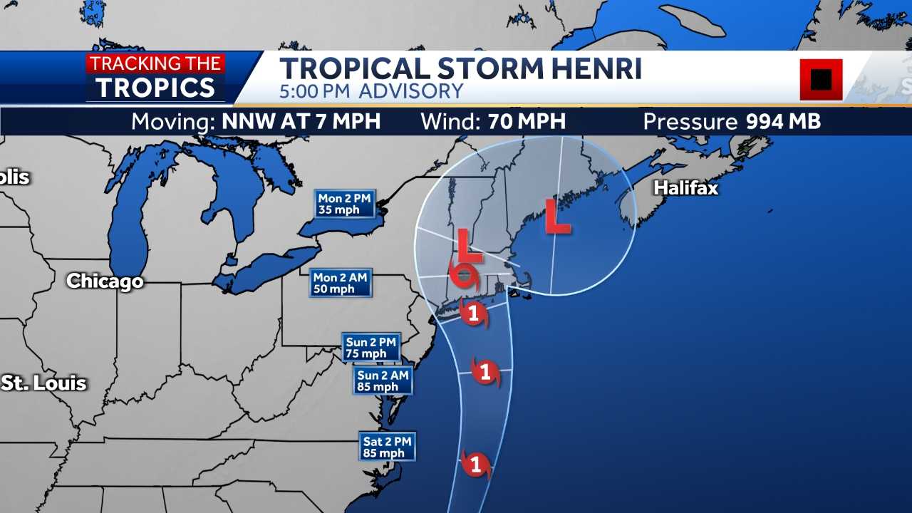 Tropical Storm Henri is forecast to make rare landfall as a hurricane ...