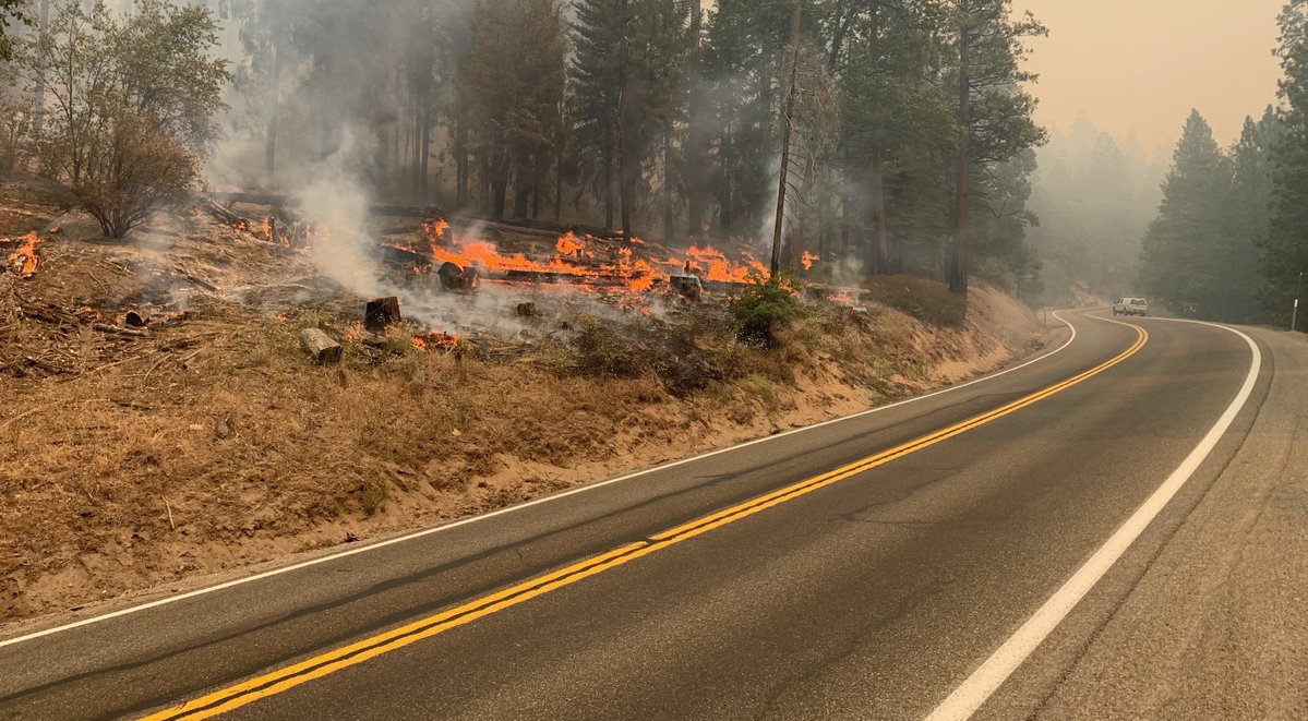 Caltrans shares video of Caldor Fire burning along Highway 50