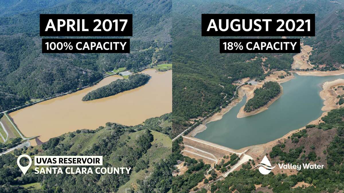 These before-after images of Bay Area reservoirs show drought’s severe ...