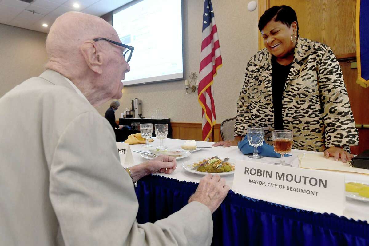 Mouton talks AT&T Building, drainage and equity at Rotary meeting