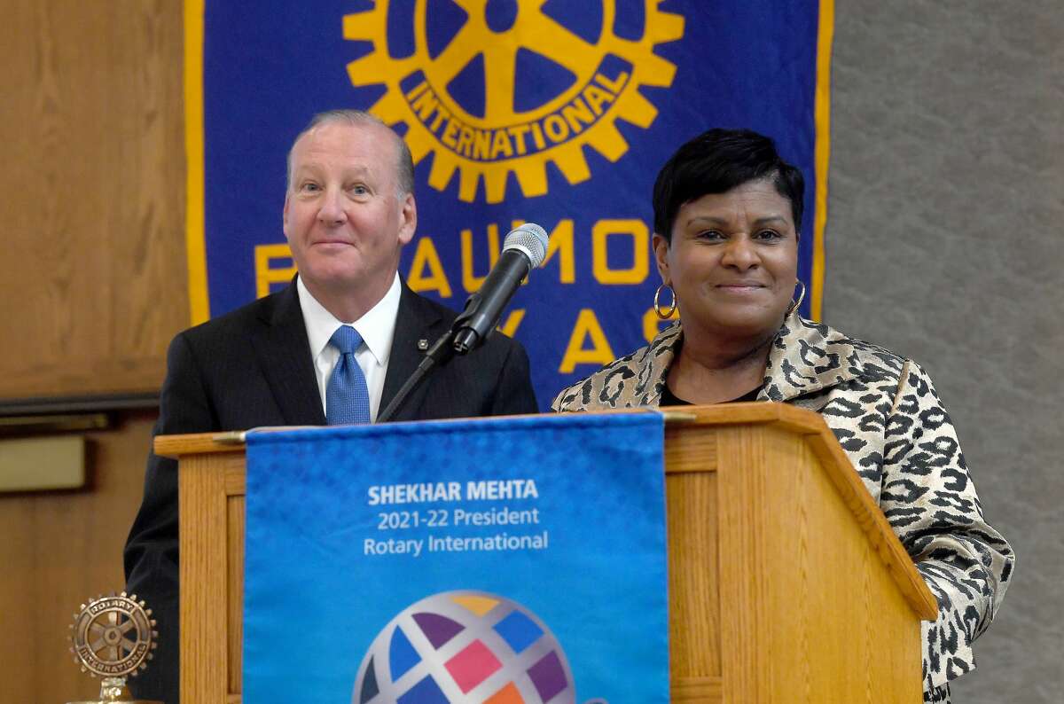 Mouton talks AT&T Building, drainage and equity at Rotary meeting