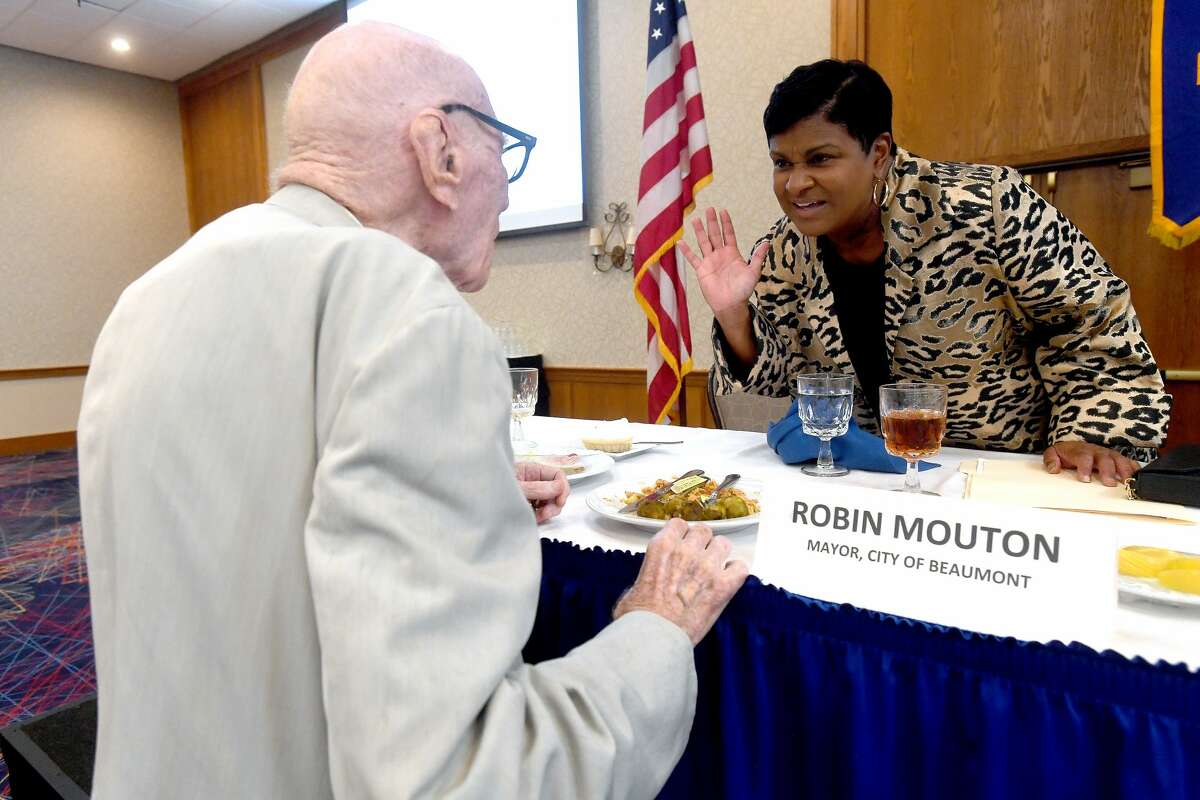 Mouton talks AT&T Building, drainage and equity at Rotary meeting