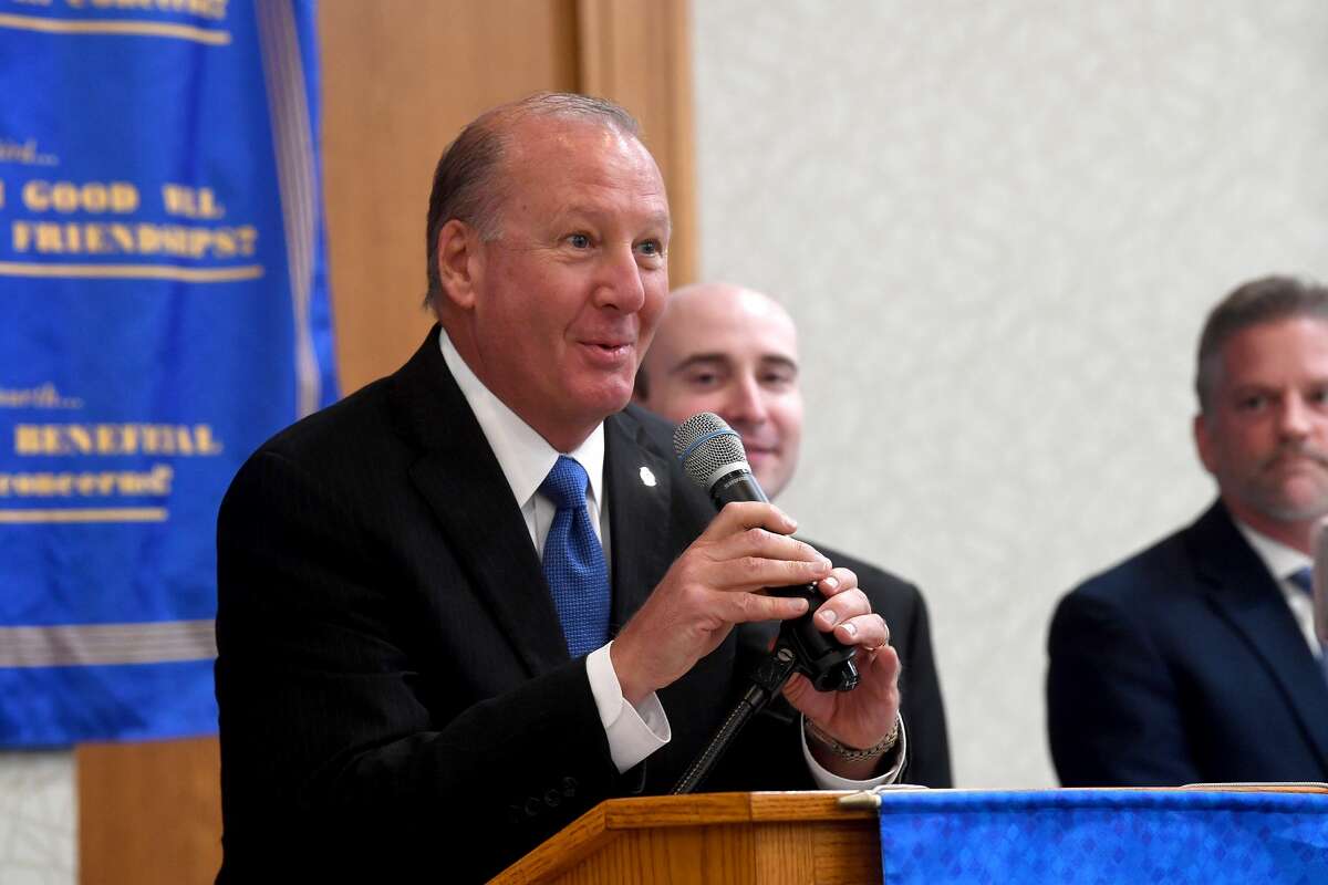 Mouton talks AT&T Building, drainage and equity at Rotary meeting