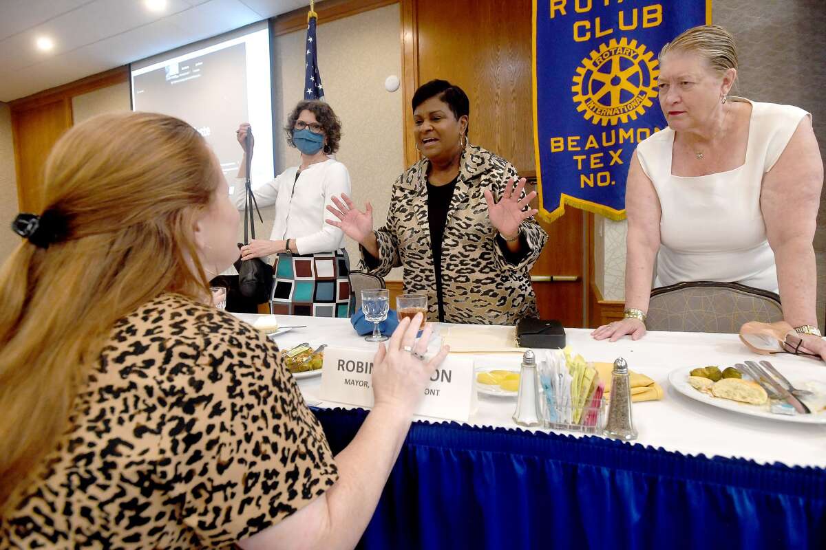 Mouton talks AT&T Building, drainage and equity at Rotary meeting