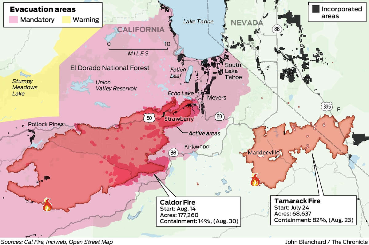 Caldor Fire burns into Tahoe Basin, South Lake Tahoe ordered to evacuate