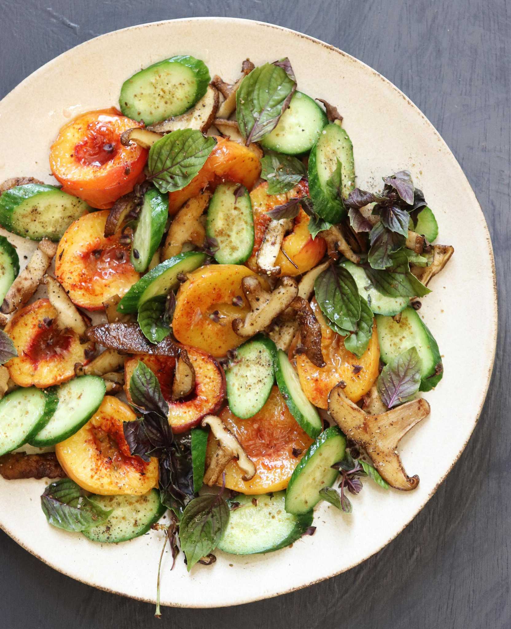 Sweetening the deal: peaches in a savory salad