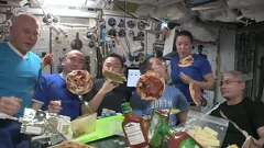 Astronauts got to have a pizza party aboard the International Space Station