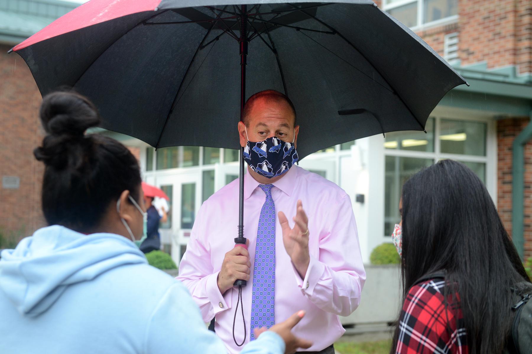 Rain cannot dampen Milford’s first day of school