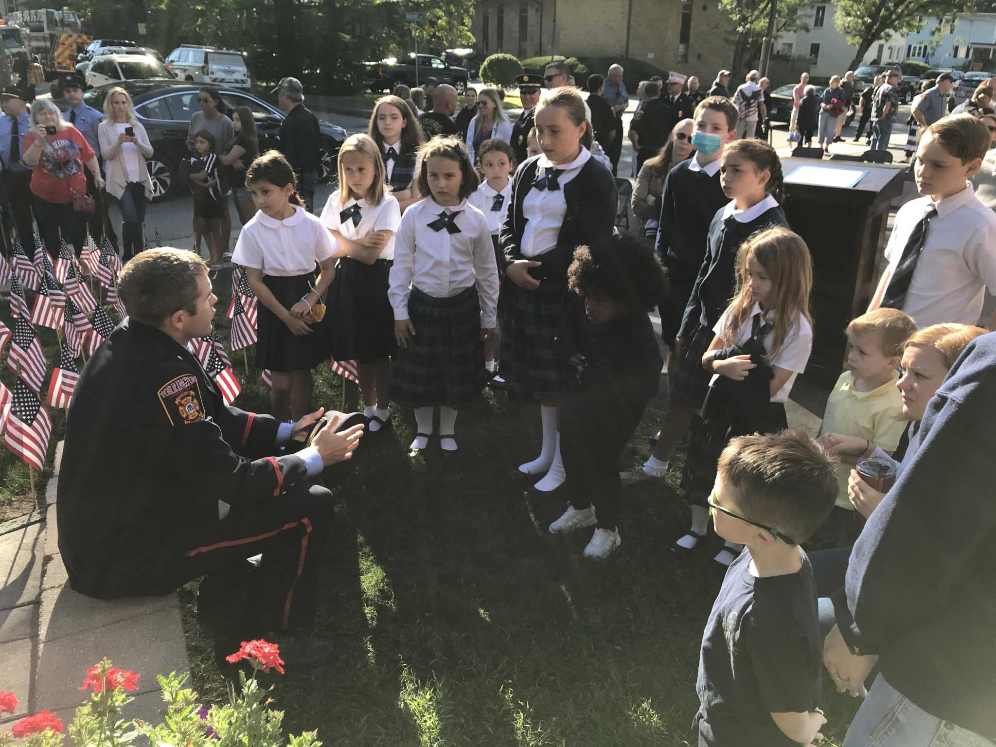 Torrington students attend annual 9/11 ceremony at firehouse