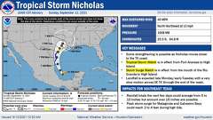 Heavy rain expected this week as Tropical Storm Nicholas bears down on ...