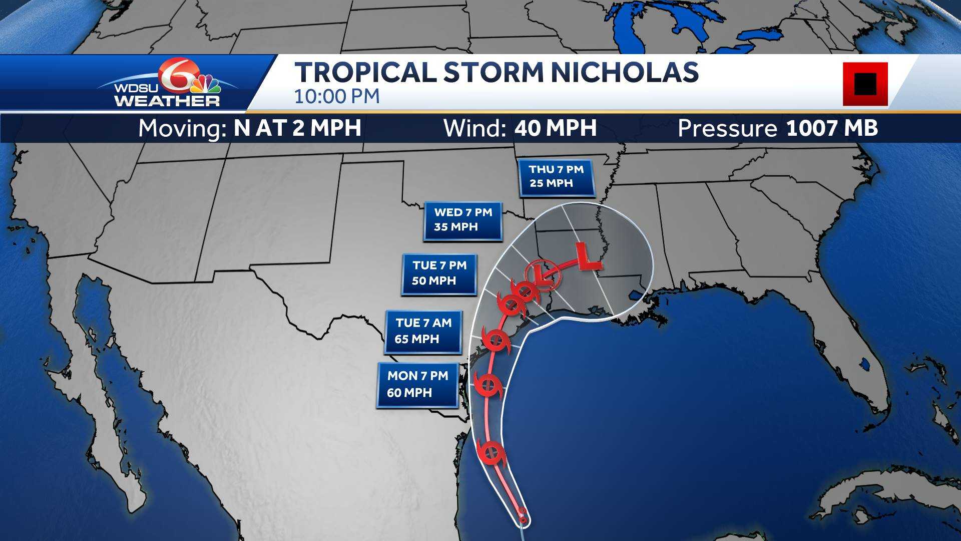Tropical Storm Nicholas forms, expected to bring heavy rain to Gulf Coast