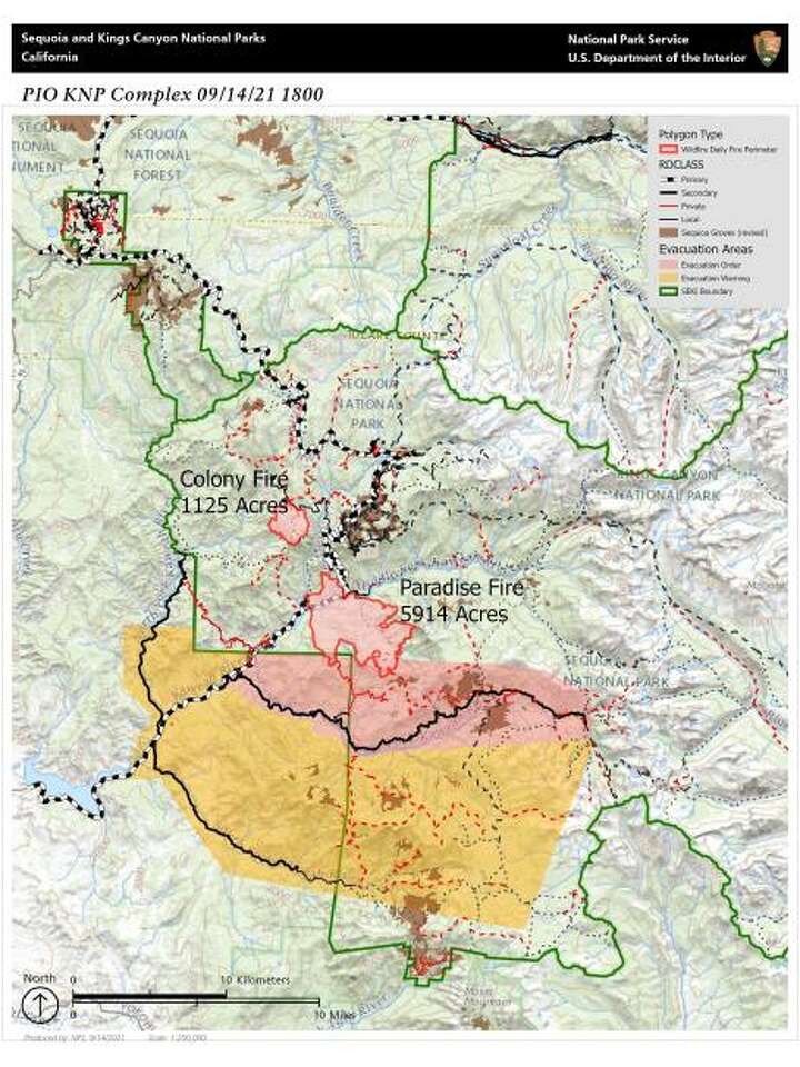 Maps show where KNP Complex fires are burning in Sequoia National Park