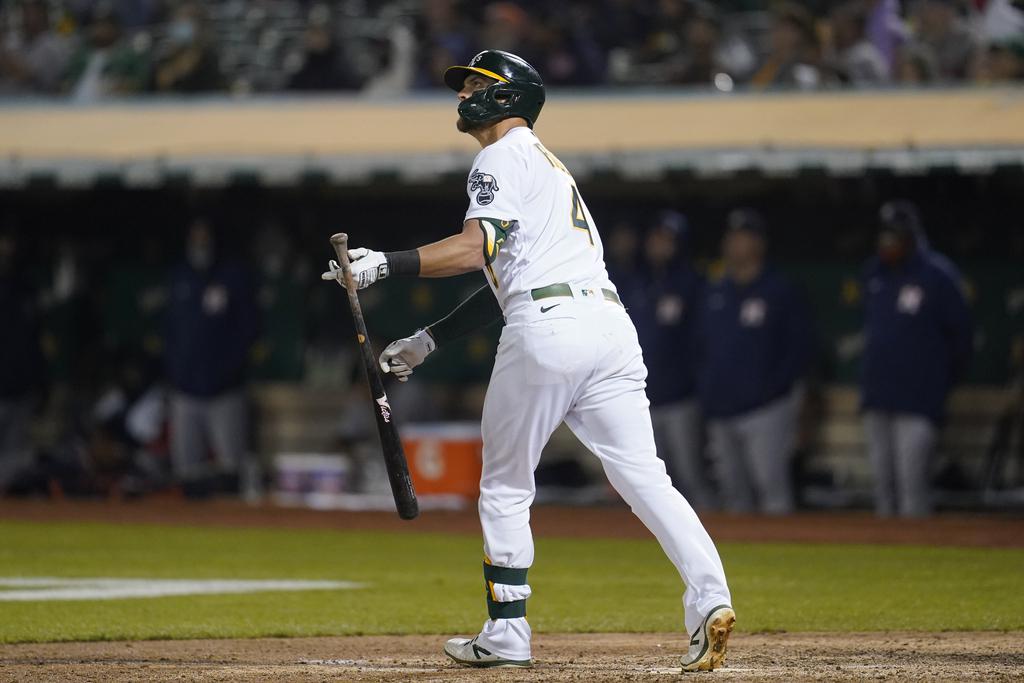 A’s Chad Pinder delivering in a pinch
