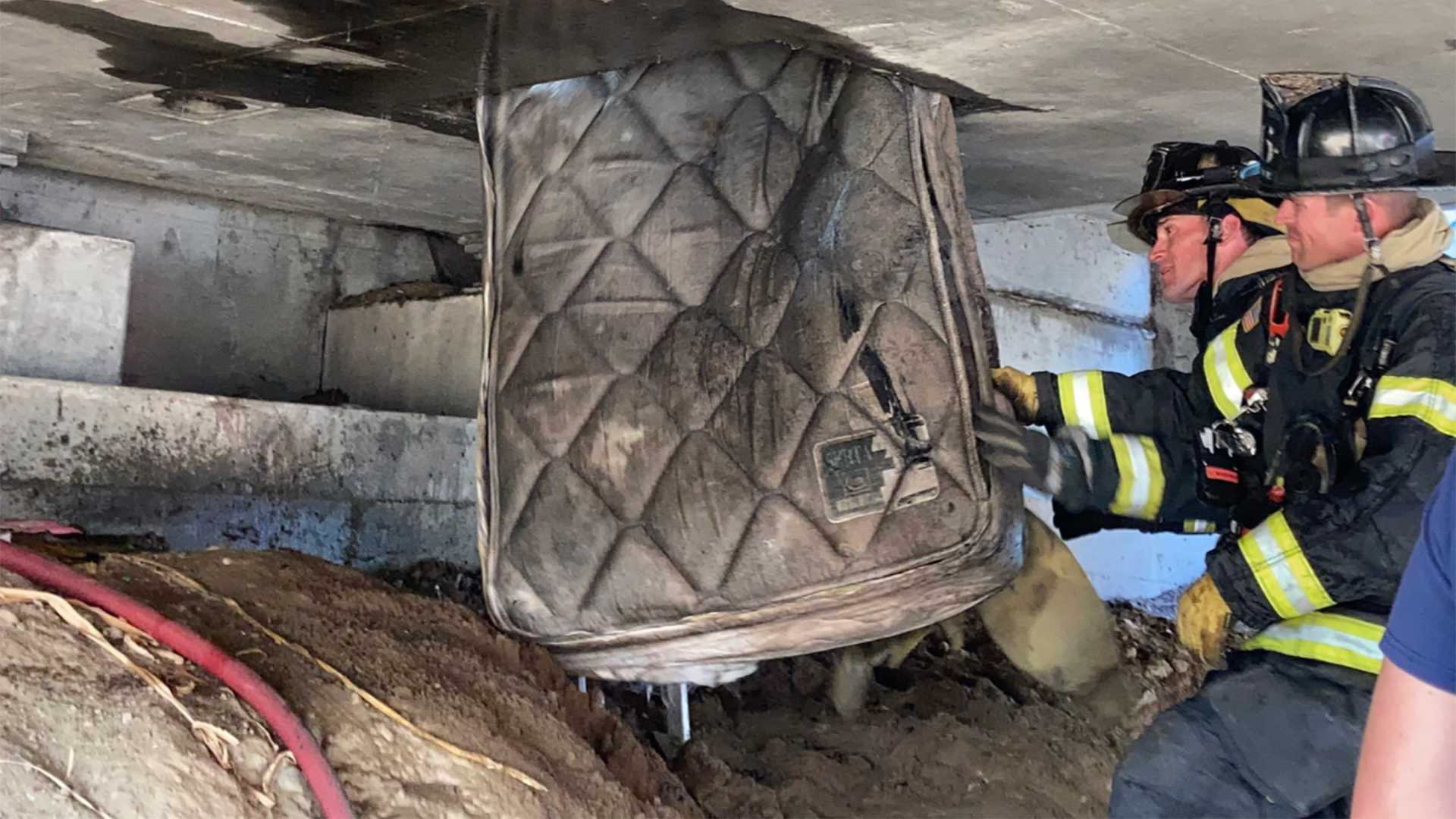 Fire reveals person was living inside California overpass