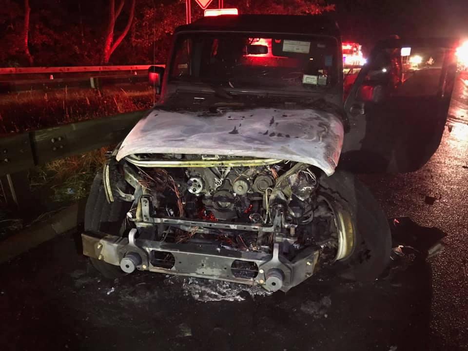 Police: Two people injured after one car catches on fire, causes multi ...
