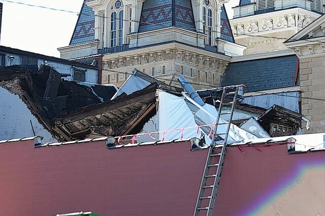 Roof collapse causes unstable structure