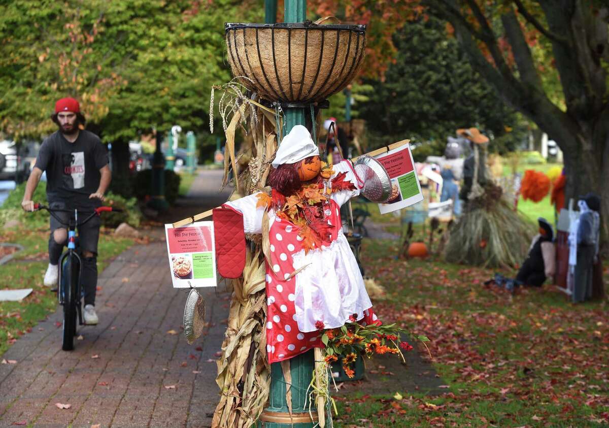 Check out the scarecrow displays in Branford. Or make one. There’ll be pie