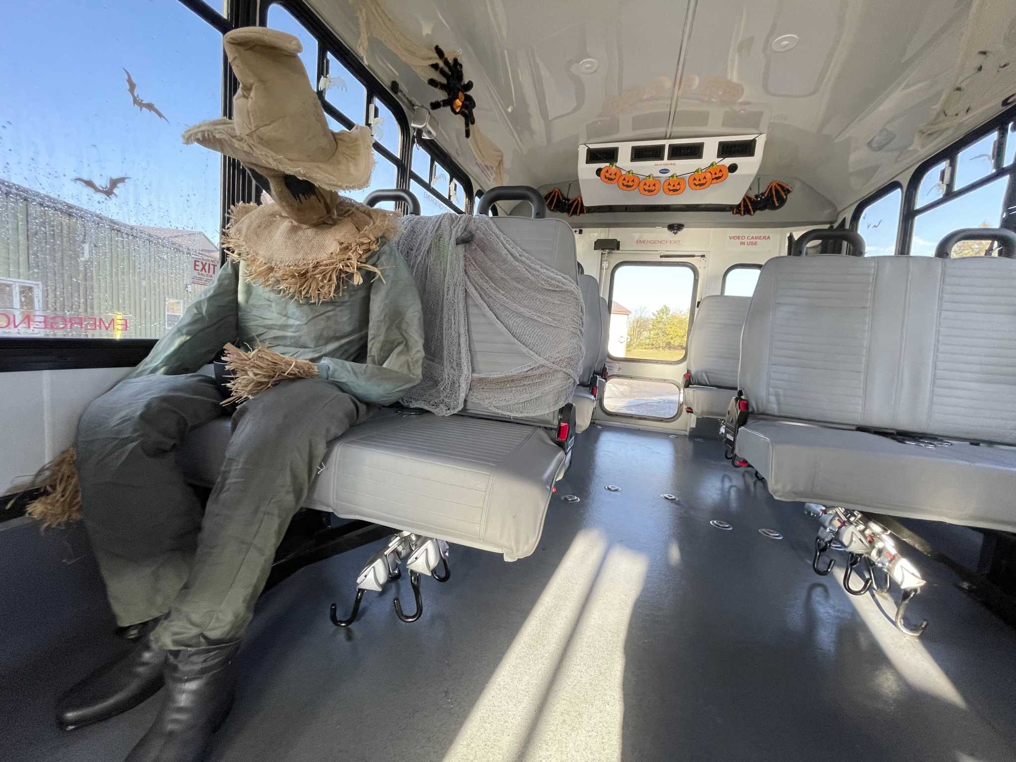 All aboard the 'Spooky Bus'