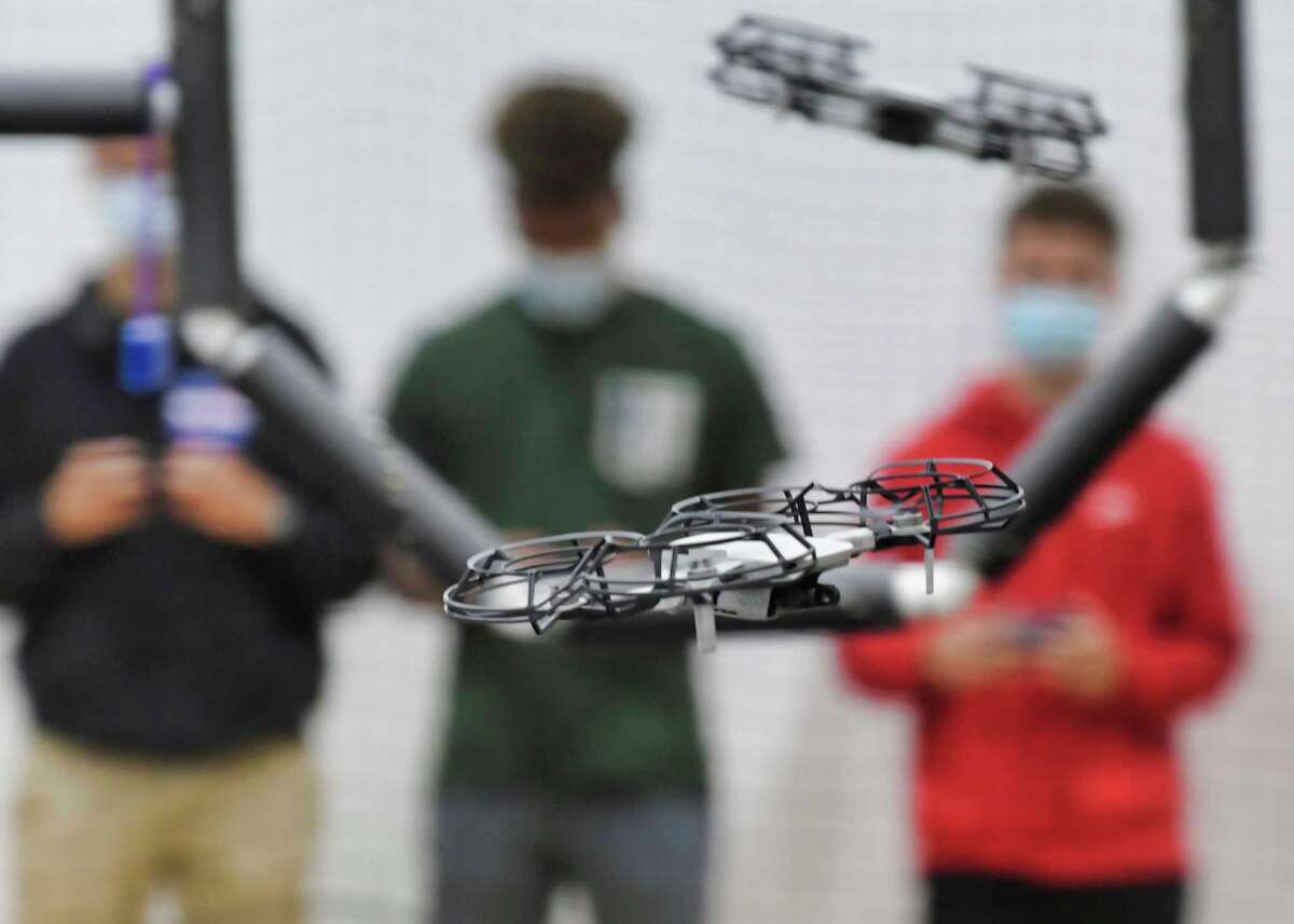 High school students fly drones in cyber security program at UAlbany