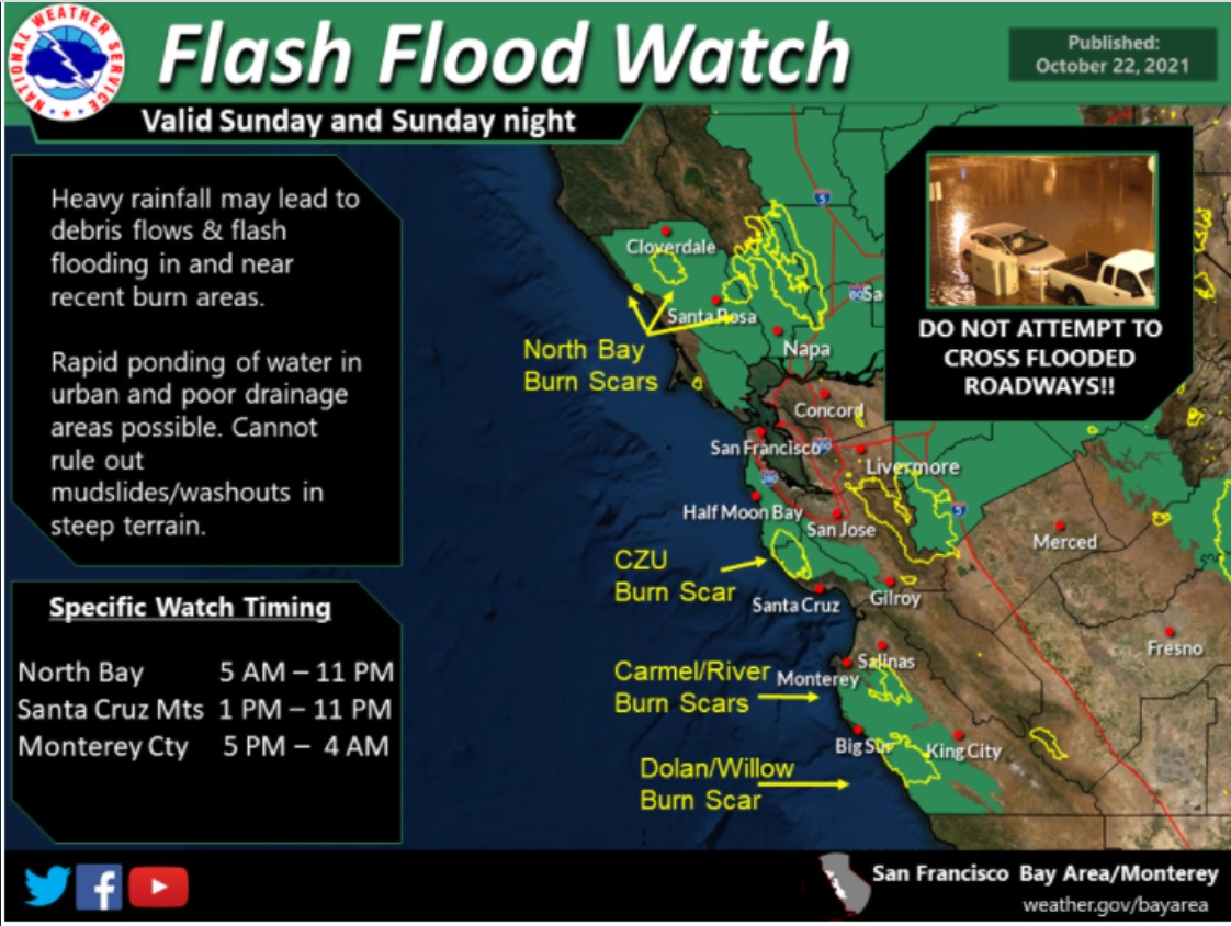 'Over an inch an hour': Flash flood watch in 4 Bay Area counties