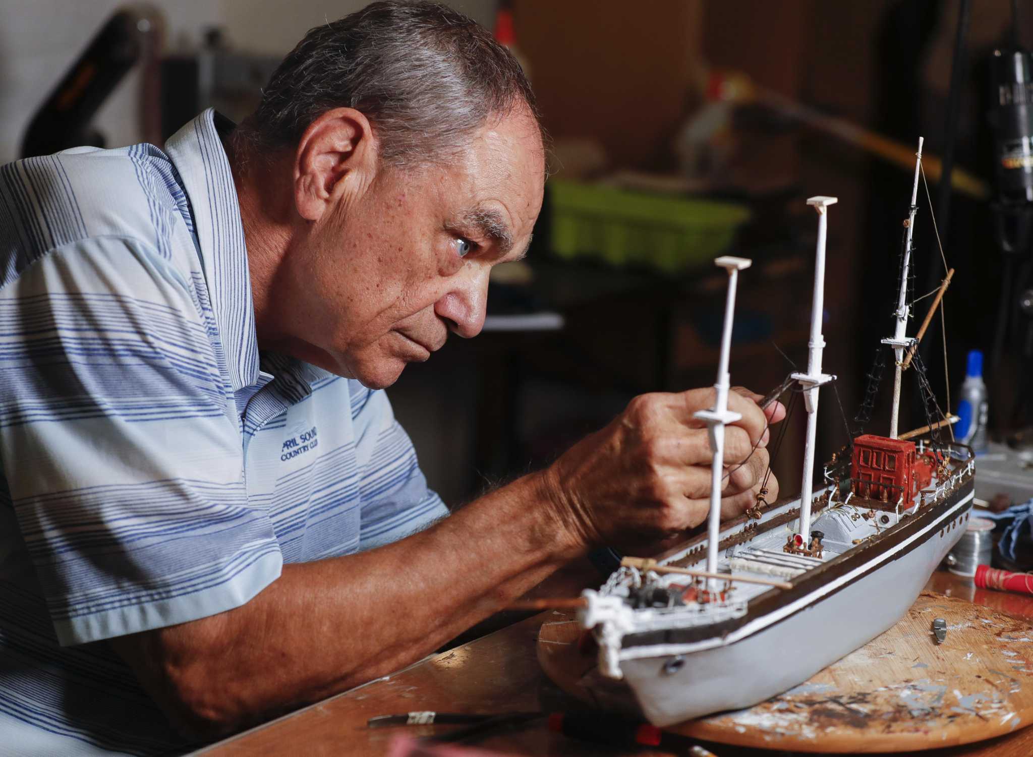 Model ship built by Lake Conroe man sets sail for Naval Academy