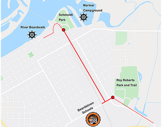 Beardstown bike, walking path on route to completion