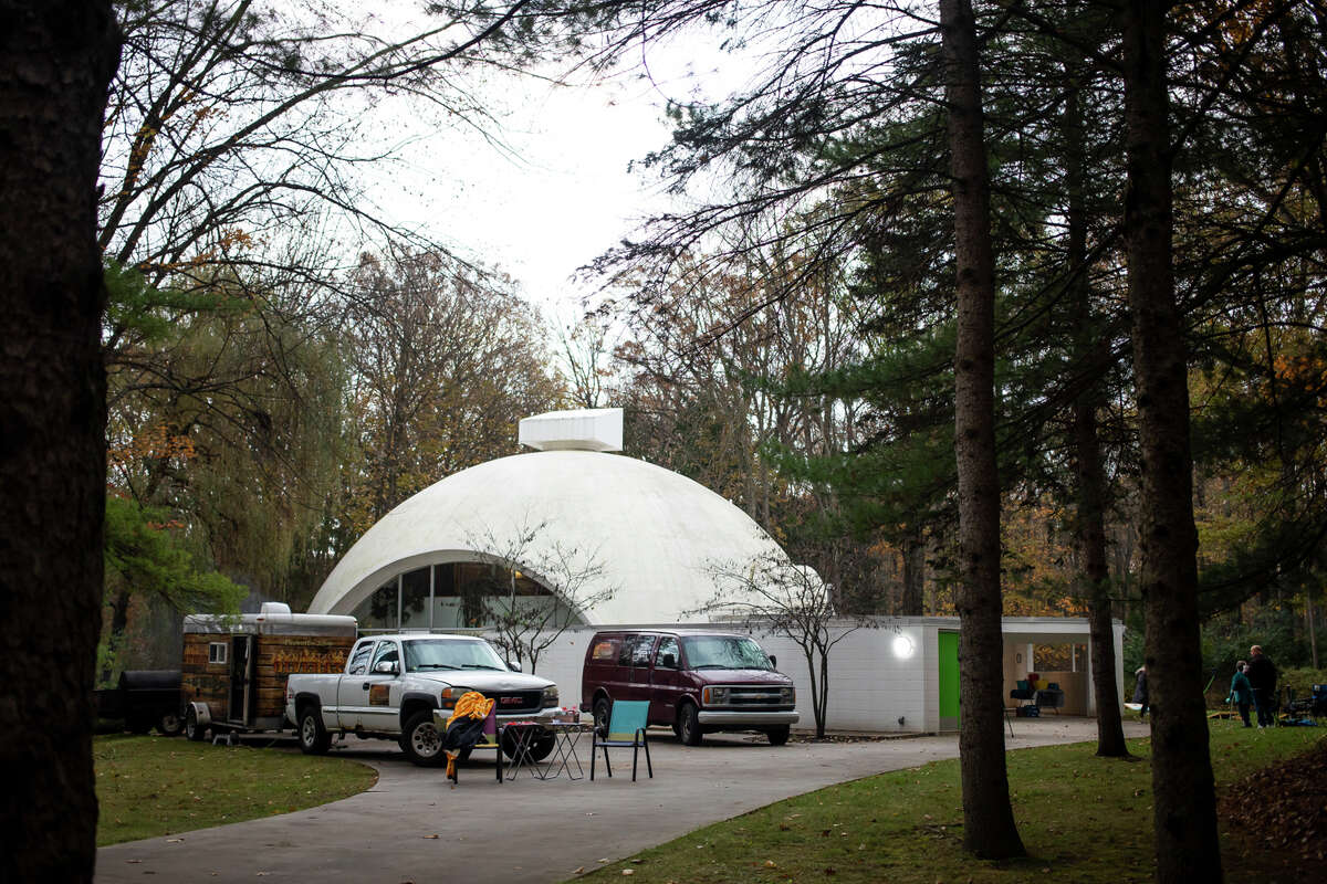 Owners of dome house celebrate restoration after flood damage