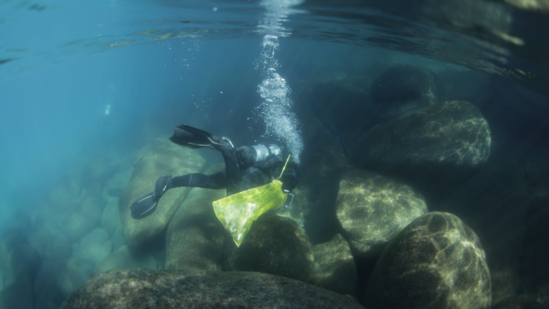 A group of scuba divers pick up 8,000-plus pounds of trash in Lake Tahoe