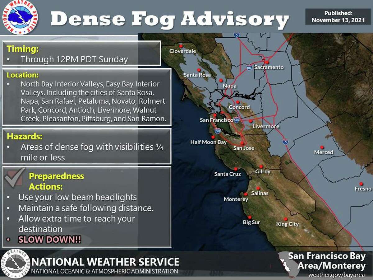 Dense fog advisory issued for Bay Area — here’s the weather outlook