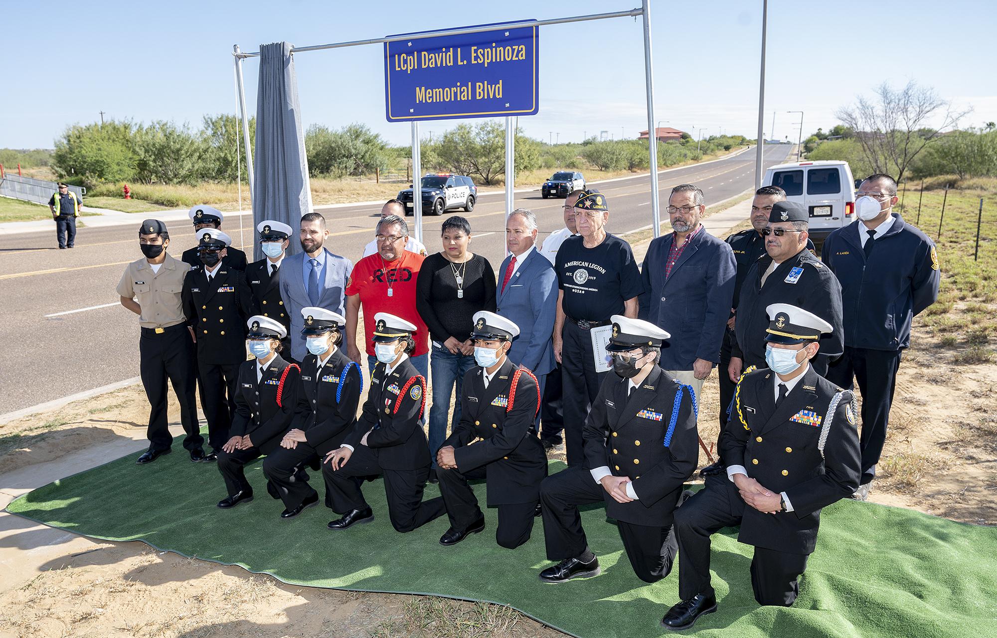 City unveils LCpl David L. Espinoza Memorial Blvd