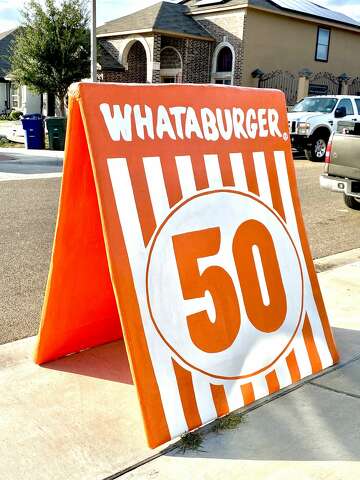 Texan creates giant 6-foot paper mache Whataburger number tent