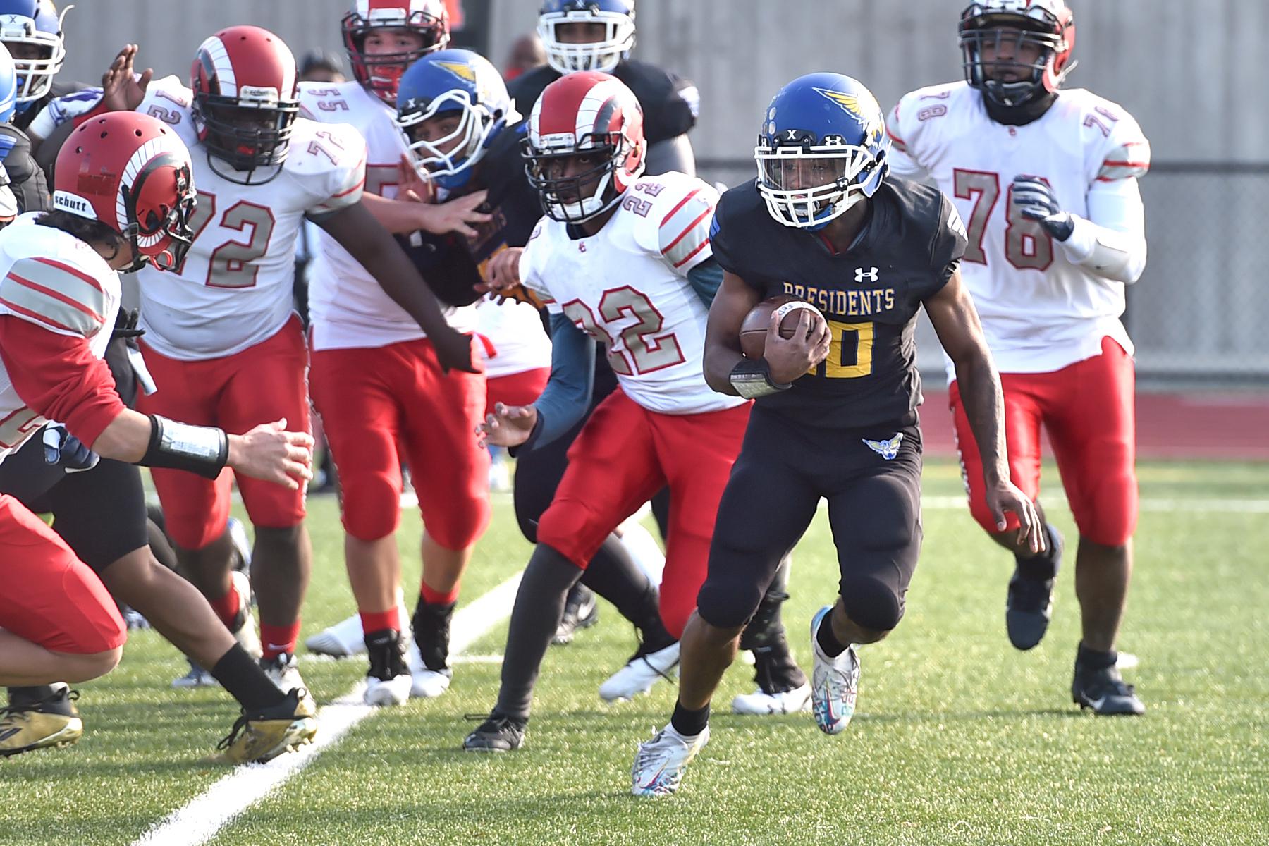 Harding football runs past Central in 99th meeting; four interceptions ...