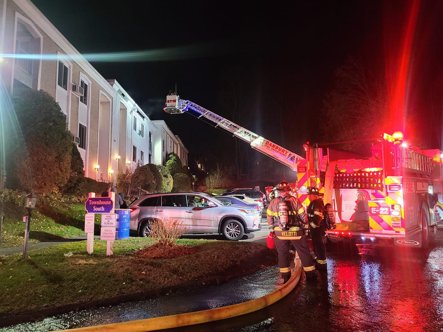 Danbury fire crews douse townhouse blaze