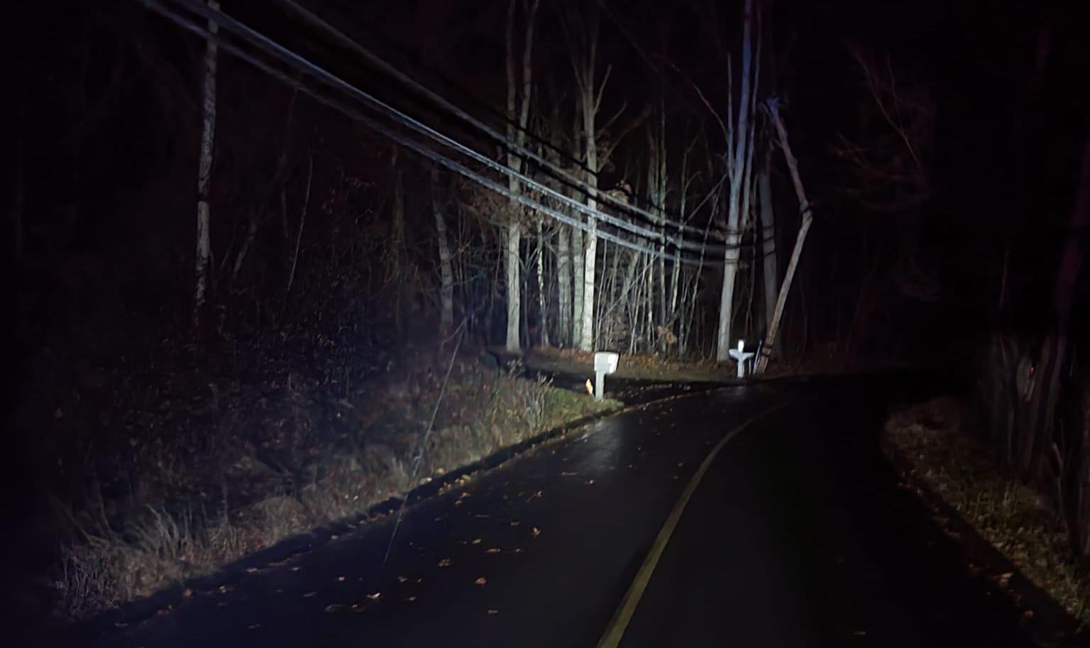 Snapped utility pole closes New Fairfield road