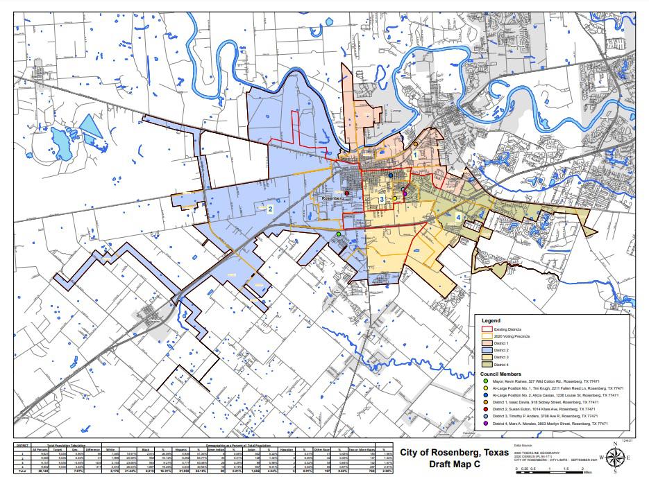 Rosenberg City Council redistricting moves ahead with new suggested map