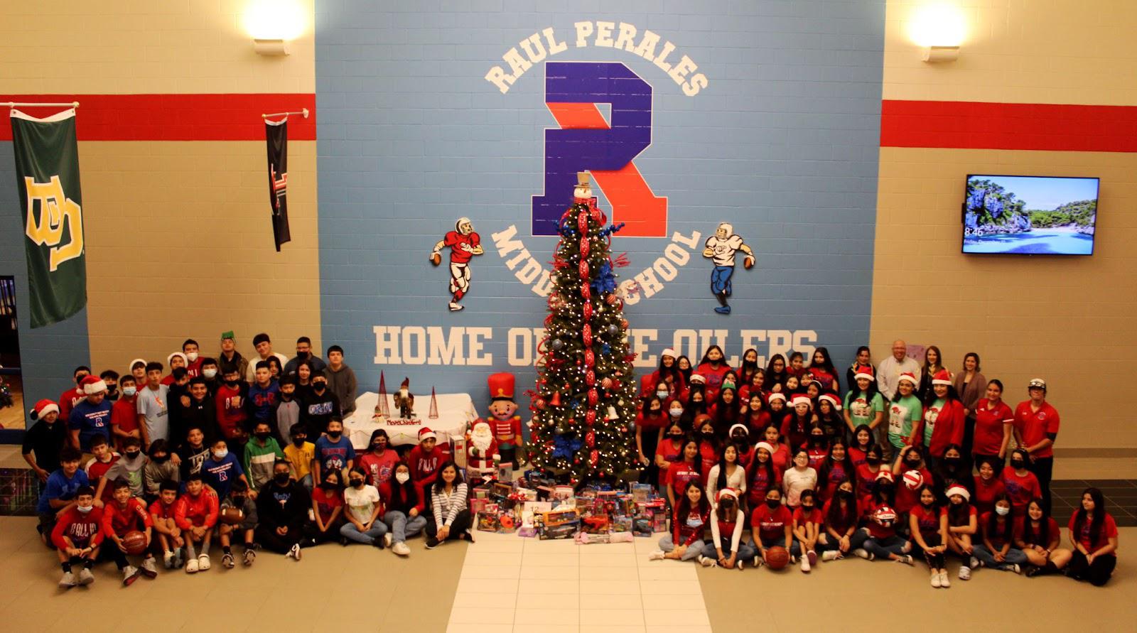 Student-athletes at Laredo middle school hold toy drive
