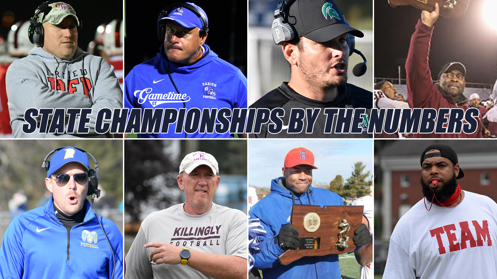 CIAC Football State Championships by the numbers