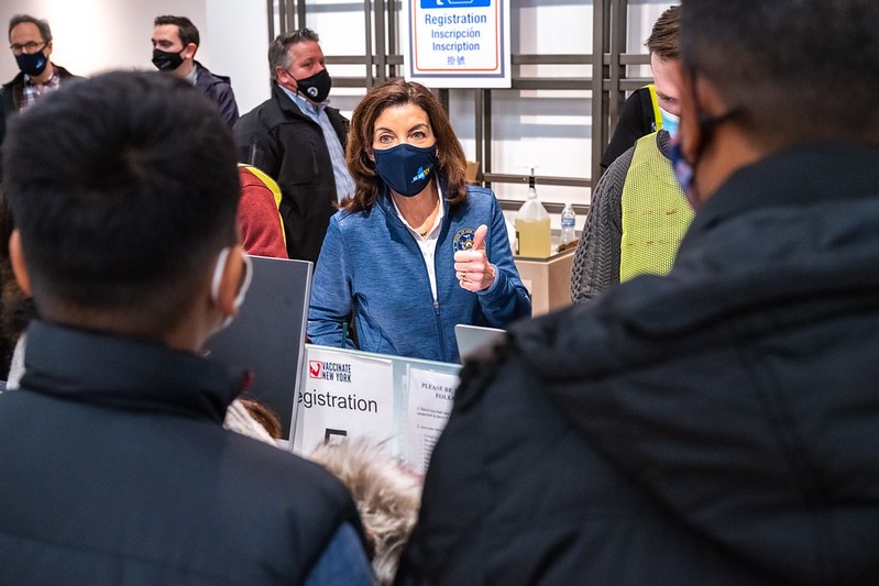Hochul at Crossgates: Get boosted, then see family for the holidays